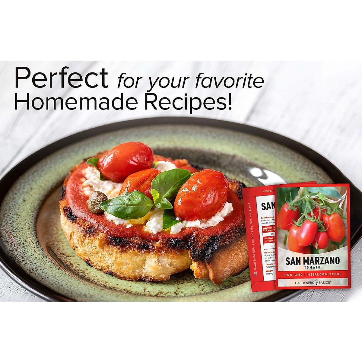 San Marzano Tomato Seeds For Planting Heirloom Non-GMO Seeds For Home Garden Vegetables Makes a Great Gift For Gardening by Gardeners Basics