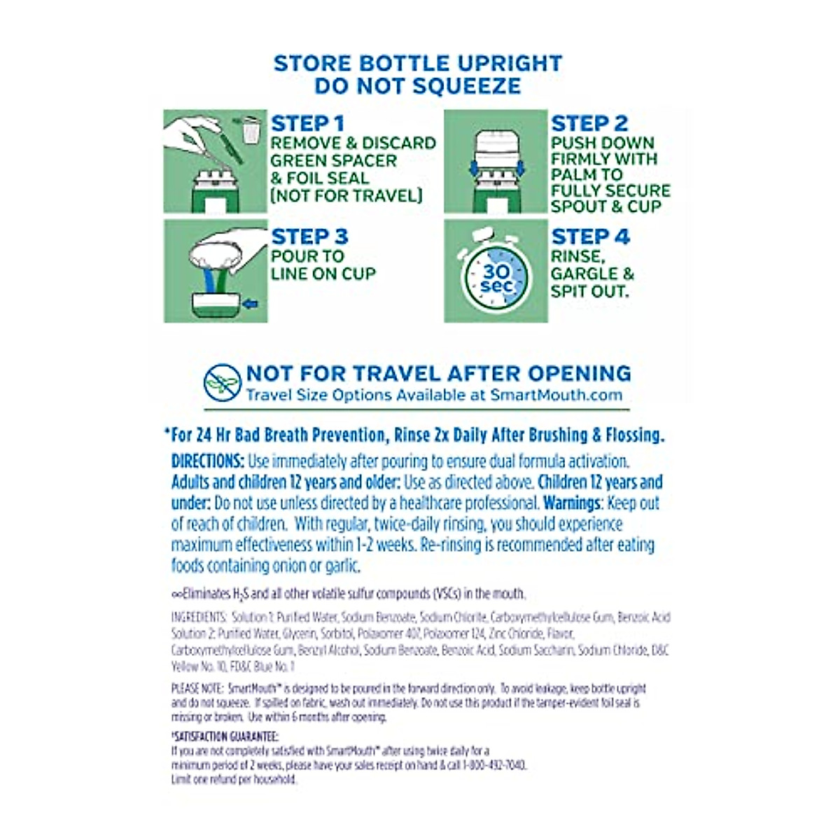 SmartMouth Activated Dry Mouth, Clinical DDS & Original Mouthwash, Mint, 16 fl oz Each