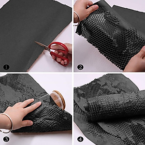 Honeycomb Packing Paper, 12" x 131' Honeycomb Cushioning Wrap Roll Recyclable Wrapping Paper Eco-friendly Packaging Paper Kraft Paper Bubble Paper Wrap for Packing, Moving, Shipping (Black)