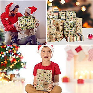 Prasacco Wrapping Paper Birthday Wrapping Paper Sheets-Recyclable Birthday Gift Wrap Set with Tag String-Eco Gift Wrapping Paper