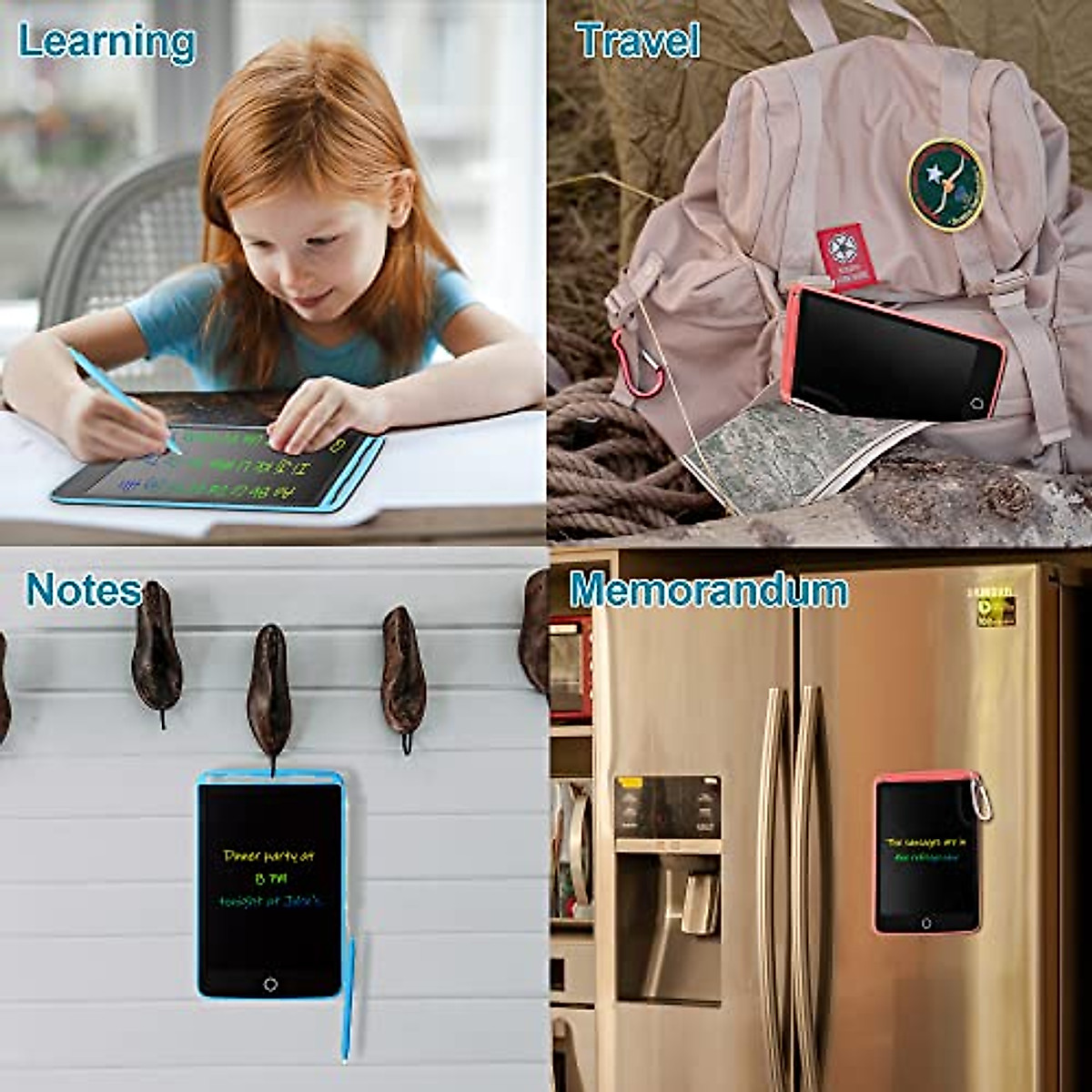 2 Pack LCD Writing Tablet for Kids, 8.5inch Doodle Writing Board Colorful Drawing Board, Kids Travel Games Activity Learning Educational Toy Gift for 3 4 5 6 7 8 Year Old Girls Boys Toddlers