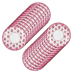 Royal Bluebonnet Rose Paper Tea Cups for Tea Party - 24 Disposable Tea Cups, Plates, and Napkins for Hot & Cold Drinks great for Easter, Mother's Day, Princess and Spring Little Girls Parties