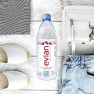 evian Natural Spring Water, PH Balanced with Natural Electrolytes, 33.8fl oz./1L Bottles (pack of 12)