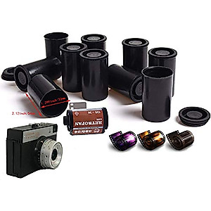 70 PCS Film Canister with Caps and Blank Labels for 35mm Film (Black)