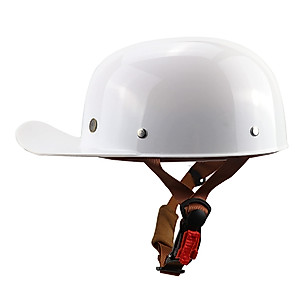 WYFDC DOT Certified - Baseball Cap Style Retro Motorcycle Helmet Unisex-Adult for Moped Cap Jet Scooter Street Cruiser with Mask Towel (L,White)