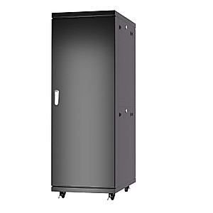 Server Rack - Locking Cabinet - Network Rack Cabinet Enclosure - 42U - Rack Mount - 32 Inch Deep - Server Cabinet - on Wheels - Shelf - Cooling Fan - Thermostat - Sysracks - SRF