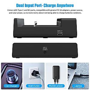 Intelligent ChargerXTAR MC6C 18650 Battery Charger with USB C & DC Dual Input 6 Slots 18650 Charger for 3.6v 3.7V Li-ion 1.2V AA AAA Rechargeable Batteries