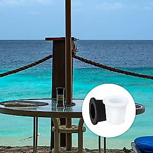 AIEX 2pcs Table Umbrella Hole Cap Ring, Soft Silicone Patio Umbrella Cone Stabilizer Sleeve Wedge Plug for 2 to 2.5 inch Picnic Table Holes 1.5 inch and Smaller Umbrella Poles (Black, White)