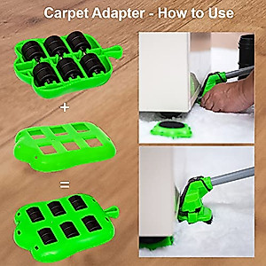 Heavy Duty Furniture Lifter Lever 4 660 lbs Load Capacity Appliance Roller Wheels Sliders + Adjustable Height Lifting Tool for Easy Safe Moving Sofas Couch Washer Dryer Refrigerator Bed Drawer Cabinet