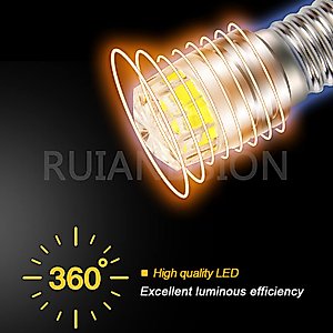 Ruiandsion 2pcs E10 Base LED Upgrade Bulb 3V COB 2W Replacement for Flashlights Torch Lights, White