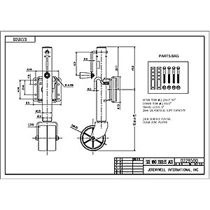 Jeremywell 2000lbs Trailer Jack with Double Wheel Swivel Tongue Twin Boat Towing 26" Length Lift