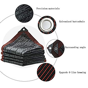 Gqq Black Shade Net Cloth Sunblock Privacy Screen Fabric Sun Mesh Net Shade Rate 95% Garden Patio Railing Window，Can be Used in courtyards, Rooftops, carports, etc.