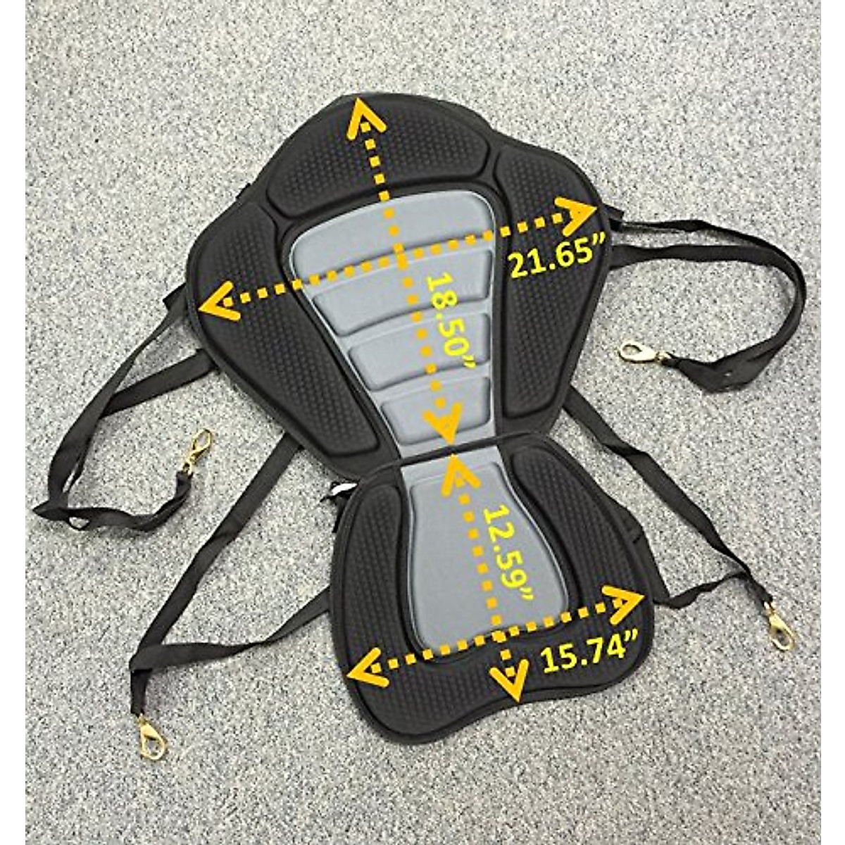 Pactrade Marine Adjustable Padded Deluxe Kayak Seat with Detachable Back Backpack/Bag Canoe Backrest