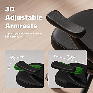 Modoway Desk Chairs with Wheels and Arms Ergonomic Mesh Office Chair with 300LBS Capacity (Black-1Unit)