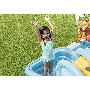 Intex 57161EP 96" x 78" x 28" Inflatable Jungle Adventure Play Center Spray Kiddie Pool for Ages 2 and Up