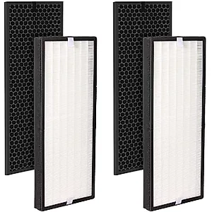 Fette Filter - Air Purifier True HEPA Replacement Filter Set Compatible with Rowenta PU6010 and PU6020 Intense Pure Air XL Purifier Series. Part Number XD6077U0 & XD6066 - Pack of 2