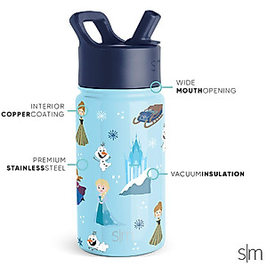 Simple Modern Disney Frozen Olaf Kids Water Bottle with Straw Lid | Reusable Insulated Stainless Steel Cup for School | Summit Collection | 14oz, Find My Nose