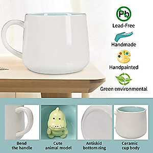 3D Coffee Mug Baby Frog Inside Cup,Cute Handmade Animal Figurine Ceramics Teacup,Christmas,Birthday,Mother's Day Gifts for Friends Family or Kids,Best Cocoa Cups Couples Mugs (White Frog)