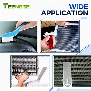 TEENGSE 7PCS Air Conditioning Brush Set, FCR6 Fin Comb Tool, Radiator Condenser Fin Comb, Stainless Steel Air Conditioner Condenser Fin Comb for Cleaning AC Evaporator Radiator Refrigerator