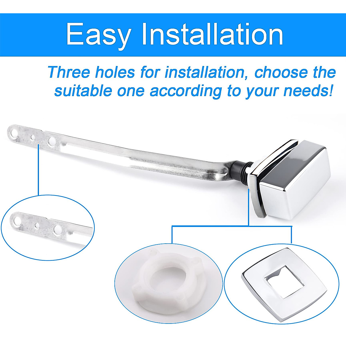 Toilet Flush Handle Replacement, Side Mount Toilet Tank Lever Fit for Kohler 85114-CP Trip Lever Kit, Polished Chrome