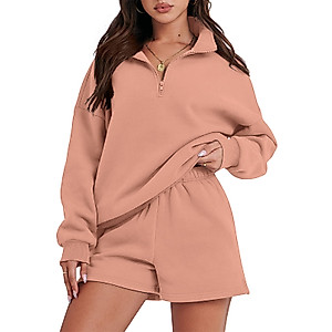 ANRABESS Women's Two Piece Outfits Sweat Lounge Short Set Long Sleeve Gym Sweatsuit Tracksuit 2024 Fall Fashion Clothes Small
