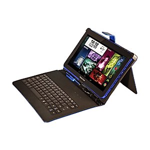 Visual Land Prestige Elite 10" Quad Core Tablet with KitKat 4.4, Google Play and Keyboard Bundle (Blue)