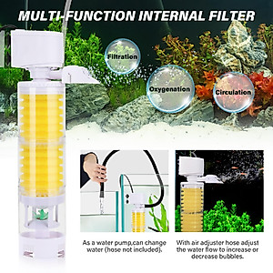 hygger Power Aquarium Sponge Filter, 264GPH Submersible Fish Tank Filter with Fish Impurity Separation Treatment Collection Box Filter, Filtration Oxygenation Circulation Adjustable Water Flow 25W