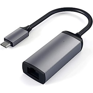 Satechi Aluminum Type-C Gigabit Ethernet Adapter - Compatible with 2022 MacBook Pro/Air M2, 2021 MacBook Pro M1, 2020 MacBook Air/Pro M1, 2021 iPad Pro M1 (Space Gray)