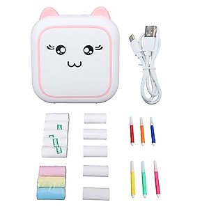 ELINP Bluetooth Mini Pocket Printer, Portable Thermal Printer with Printing Paper for Notes, Journal, Memo, Pictures, Photos, Journals, DIY,Study ﻿ (Roseate)