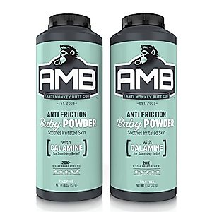 Anti Monkey Butt Baby Powder, Cornstarch Baby Powder Prevents Diaper Rash, Talc Free Hypoallergenic Formula with Calamine, Anti Chafing and Anti Itch, 8 oz (Pack of 2)