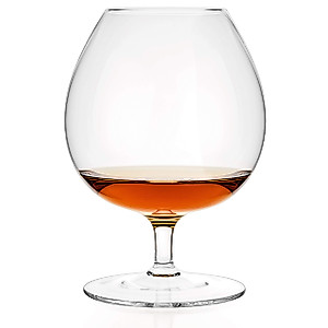 Luxbe - Brandy & Cognac Crystal Glasses Snifter, Set of 2 - Large Handcrafted - Crystal Glass - Bourbon - Wine - 25.5-ounce
