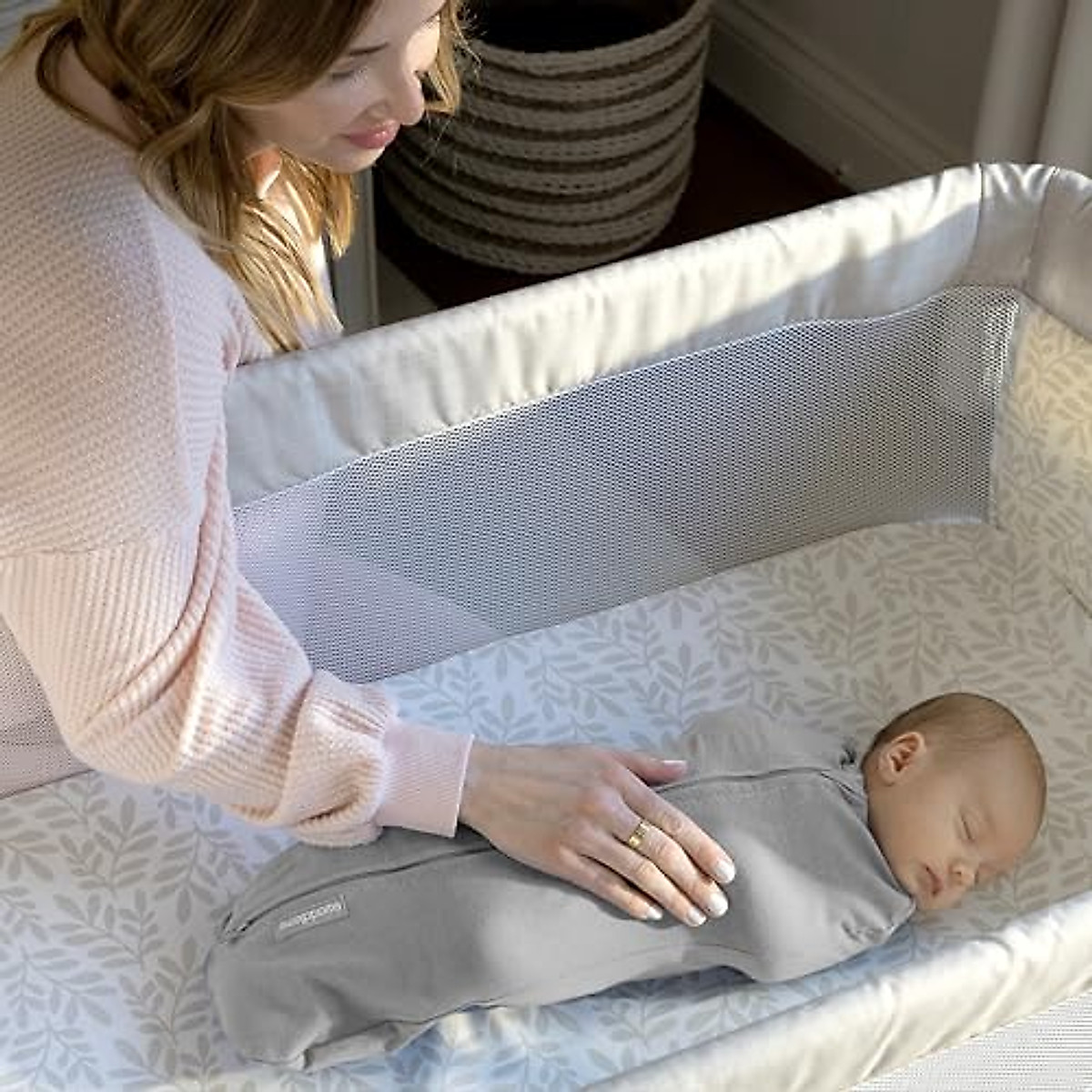 SwaddleMe by Ingenuity Compression Swaddle Pod, Two-Way Zipper for Easy Changes, Improves Sleep & Calms Startle Reflex, 0-2 Months, 2-Pack - Dino Jam