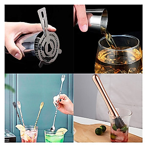 Cocktail Shaker Set 5-7 Piece Cocktail Shaker Set Stainless Steel Bartender Kit Bar Tool Wine Spoon Strainer Muddler Jigger Martini Bar Tools Bar Tools (Color : 5P 750ML Stand)