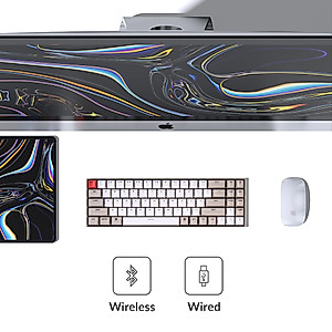 Keychron K14 Bluetooth 5.1 Wireless Mechanical Keyboard with Keychron Brown Switch/Rechargeable Battery, 72 Keys Compact Keyboard Compatible with Mac Windows
