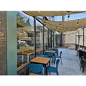 CozyBlock MESH Perforated Stackable Dining Chair for Both Indoor and Outdoor – Set of 2 (Teal Blue)