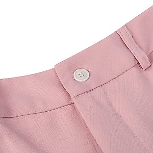 YUNCLOS Women's 2 Piece Office Work Suit Set One Button Blazer and Pants Pink