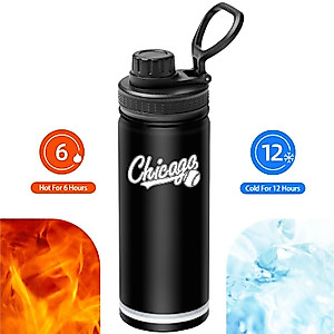 ANTKING Chicago Tumbler Travel Mug Coffee Cup Custom Name Number for Men Women Youth Gifts