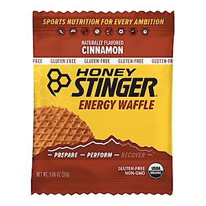 Honey Stinger Organic Gluten Free Cinnamon Waffle | Energy Stroopwafel for Exercise, Endurance and Performance | Sports Nutrition for Home & Gym, Pre & During Workout | Box of 16 Waffles, 16.96 Ounce