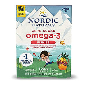 Nordic Naturals Nordic Omega-3 Fishies, Tutti Frutti - 36 Fishies - 300 mg Total Omega-3s with EPA & DHA - Healthy Brain, Mood, Vision & Immune System - Non-GMO - 36 Servings