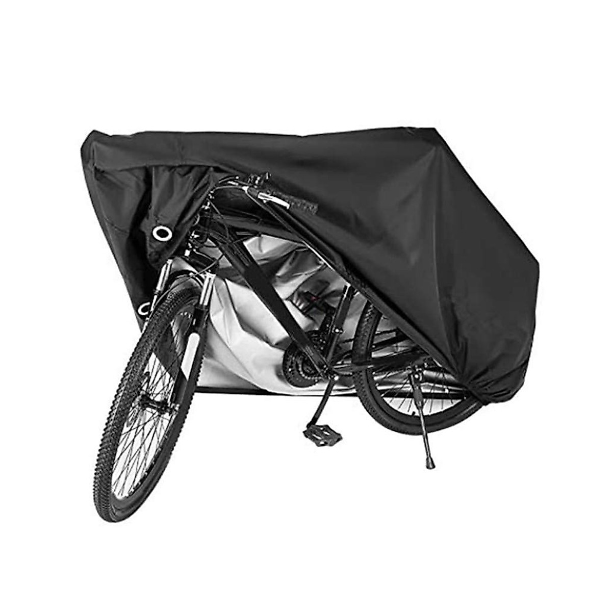 Bike Cover Waterproof Outdoor Bicycle Covers for Mountain and Road Bikes, Rain Sun UV，Bikes with Lock Holes & Storage Bag (Black)