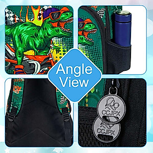 UFNDC 3PCS Dinosaur Backpack for Boys, Kids Preschool Bookbag with Lunch Box, 16”School Bag for Elementary Toddler