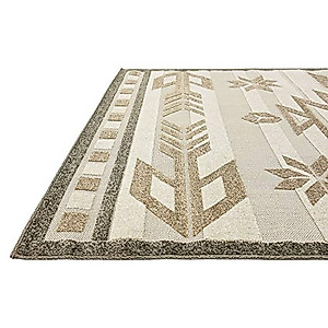Unique Loom Outdoor Modern Collection Area Rug - Albuquerque (5' x 8' Rectangle, Beige/ Brown)