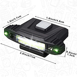 2 Pieces Ultra Bright Mini LED Clip on Cap Light USB Rechargeable Motion Sensor Hat Visor Light Waterproof Cap Light Flashlight Headlamp for Fishing Camping Running Hard Hats Helmets, 4 Light Modes