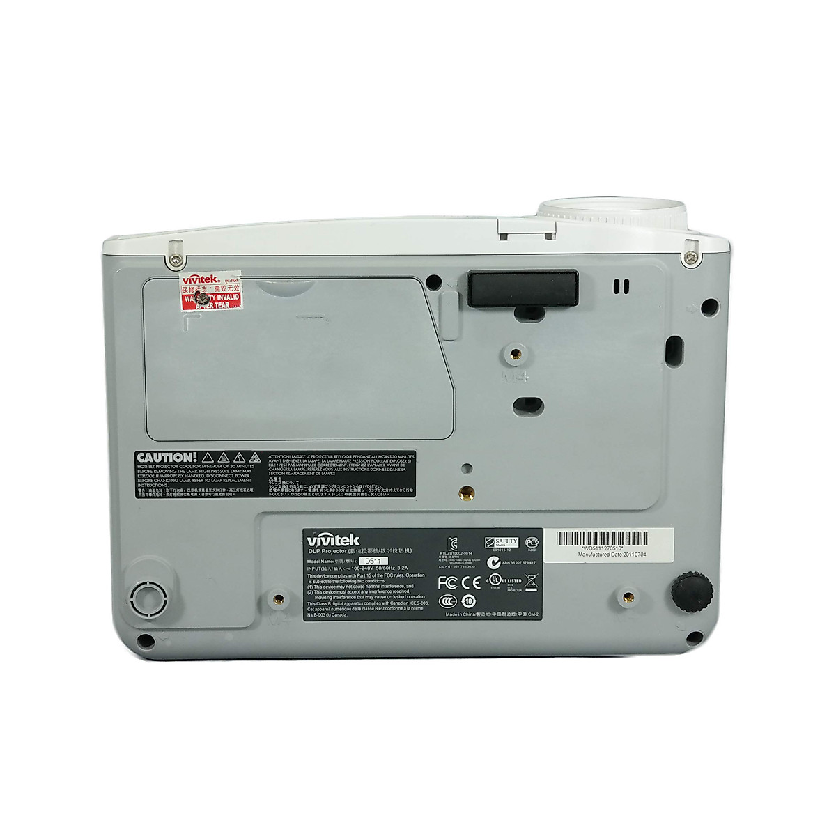 Vivitek D511 2600 Lumen XGA HDMI 120Hz 3D-Ready Portable DLP Projector (White)