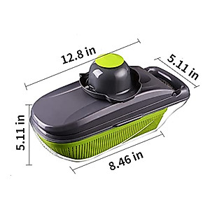 Vegetable Chopper,Mandoline Slicer Multifunctional 12-in-1 Food Chopper Onion Chopper,Vegetable Slicer Cutter Dicer Veggie Chopper with 8 Blade,Drain Basket,for Various Scenarios