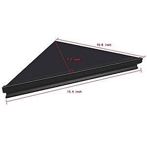 evron Wall Mount Corner Shelf,Easy to Install Metal Front Floating Corner Shelf with Self-Adhesive Tapes (Black Frosting Right-Angled Set of 2)