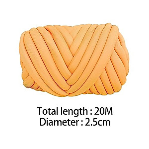 kowaku 250G Chunky Yarn Arm Knit Yarn Bulky Yarn Jumbo Tubular Yarn for Baskets Macrame Scarf, Orange
