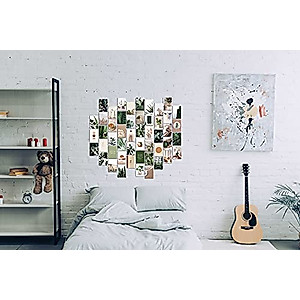 KOLL DECOR Green Picture Collage Kit for wall Aesthetic - 50 Set 4''x6'' Prints Boho Collage Kit Plant Room Decoration Green Wall Collage Kit for Teen Girls