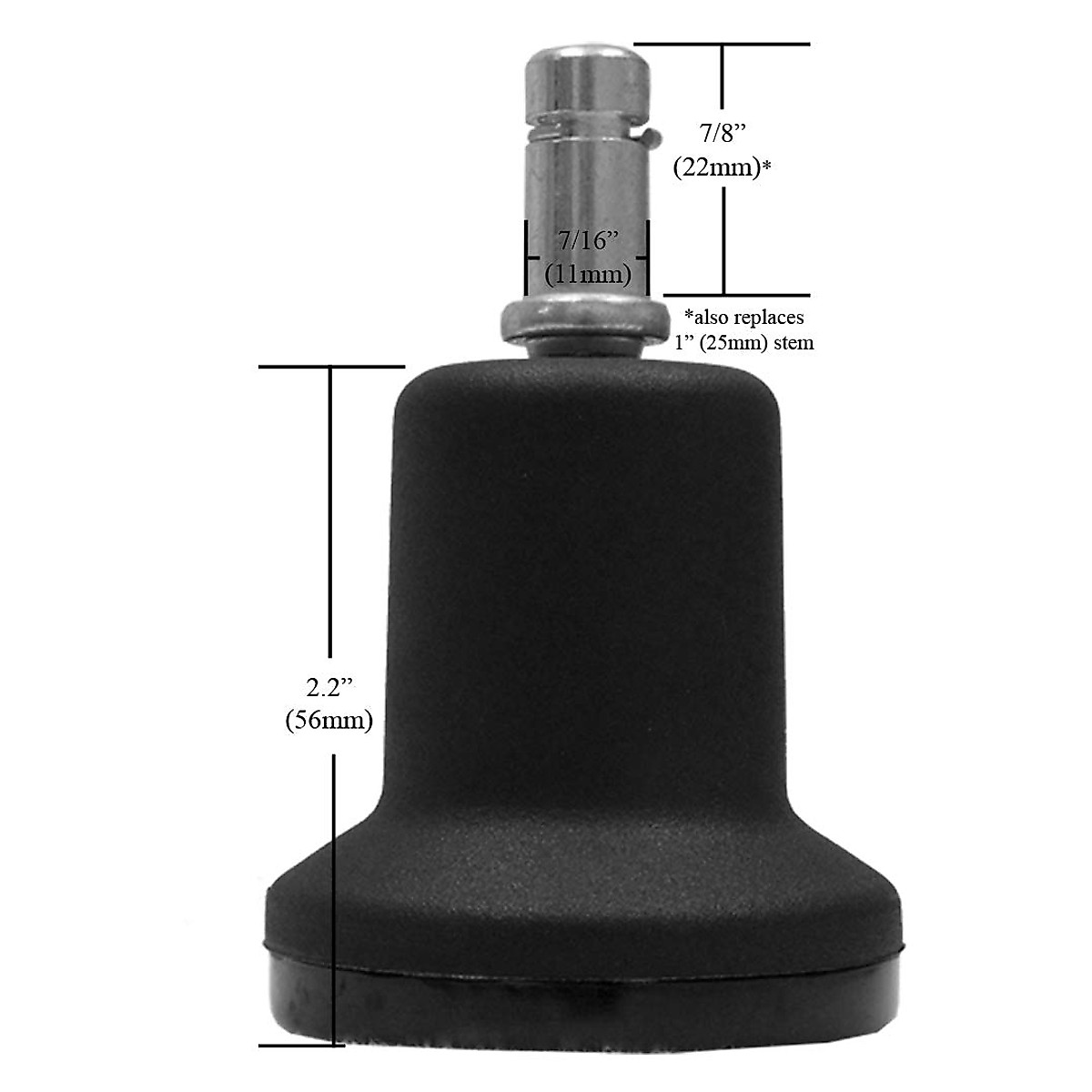 Replacement Office Chair or Stool Bell Glides - High Profile (5 Pack) - S0007