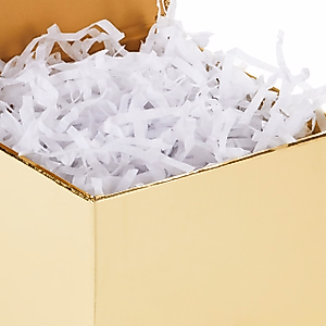 Hallmark Signature 4" Small Gift Box with Paper Fill (Gold Glitter) for Weddings, Engagements, Graduations, Holidays, Christmas, Valentines Day and More